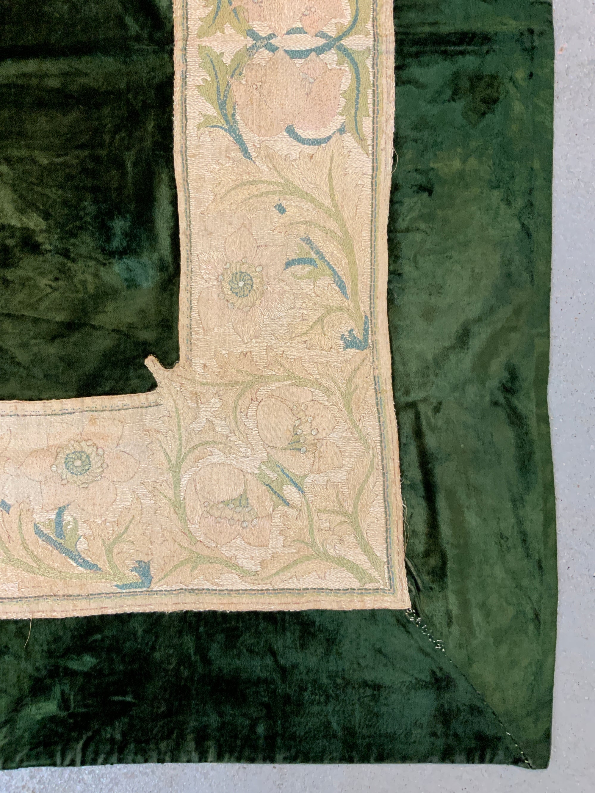 William Morris & Co. embroidery table cover (113 x 113cm) - Clive Rogers