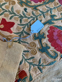 Uzbek antique Suzani border from a embroidered hanging (257 x 45 cm ...