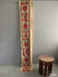 Uzbek antique Suzani border from a embroidered hanging (257 x 45 cm ...